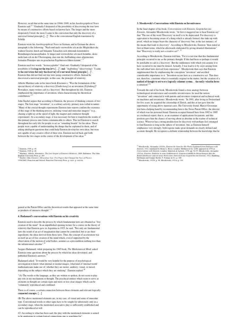 Methodolgy of Albert Einstein | PDF | Invention | Albert Einstein