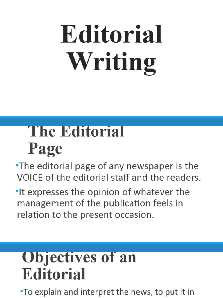 EDITORIAL Writing | PDF | Writers | Newspapers