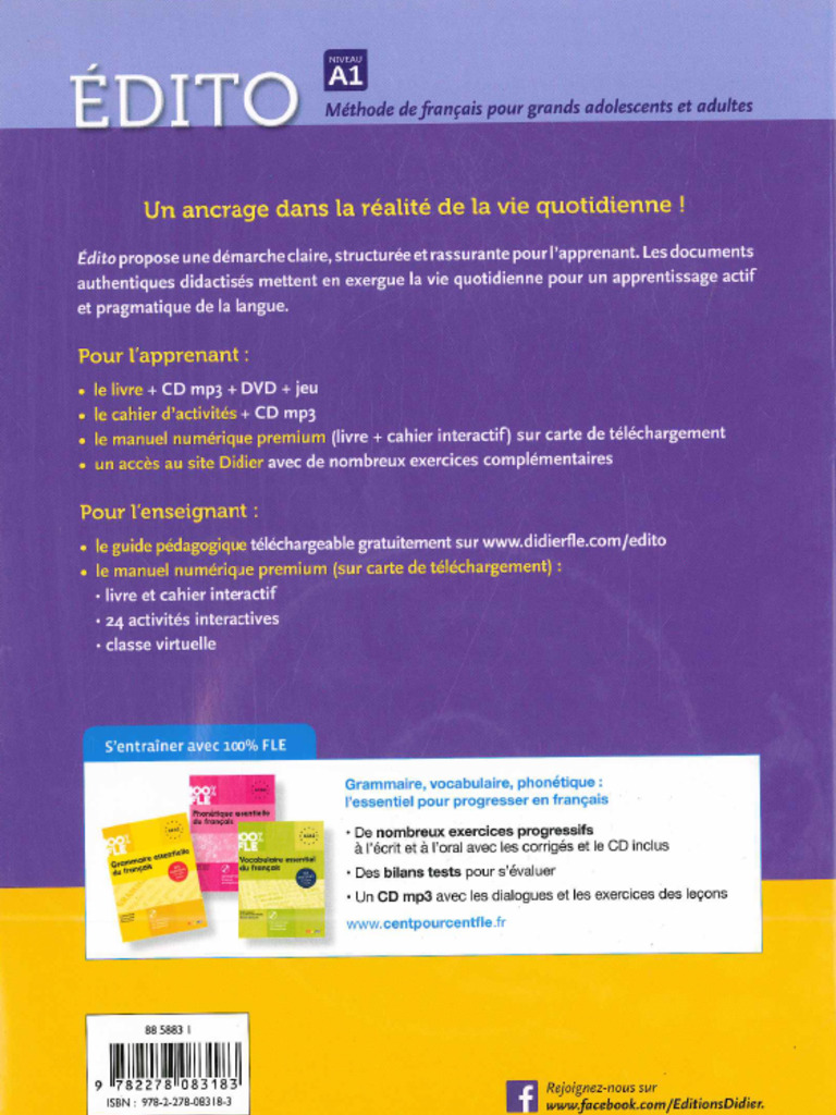 Edito Methode de Francais A1 | PDF