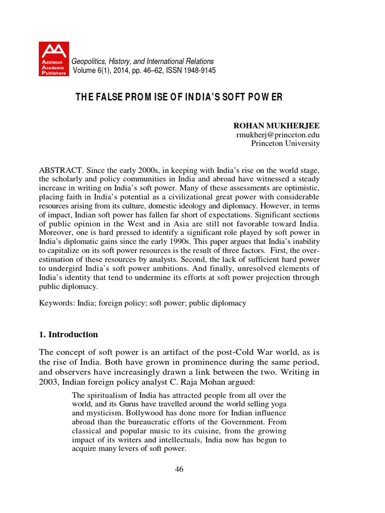 Soft Power India | PDF | Soft Power | Foreign Direct Investment