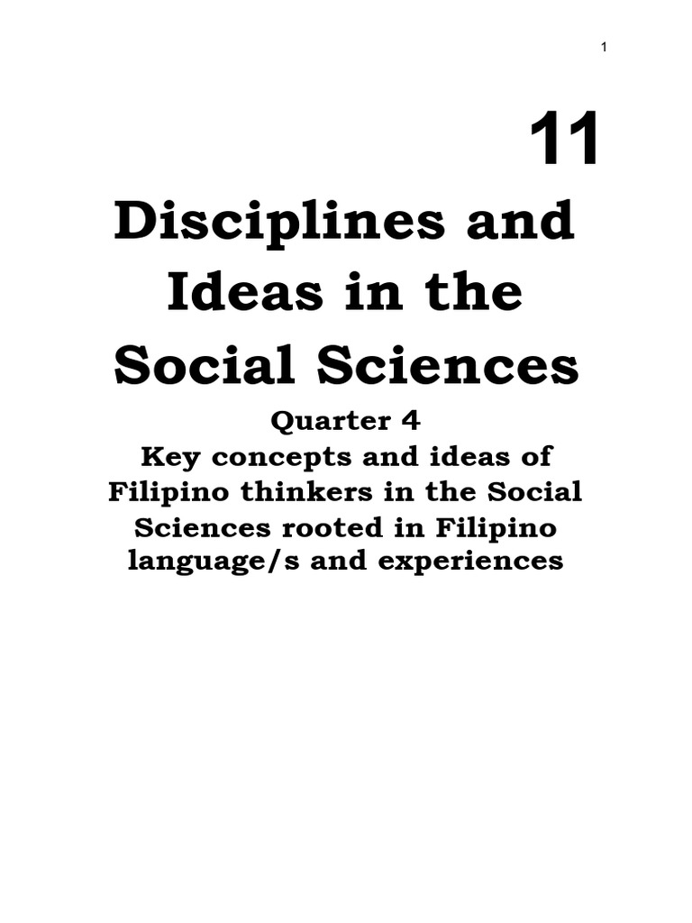 DISS Module - Filipino Thinkers | PDF | Liberal Arts Education