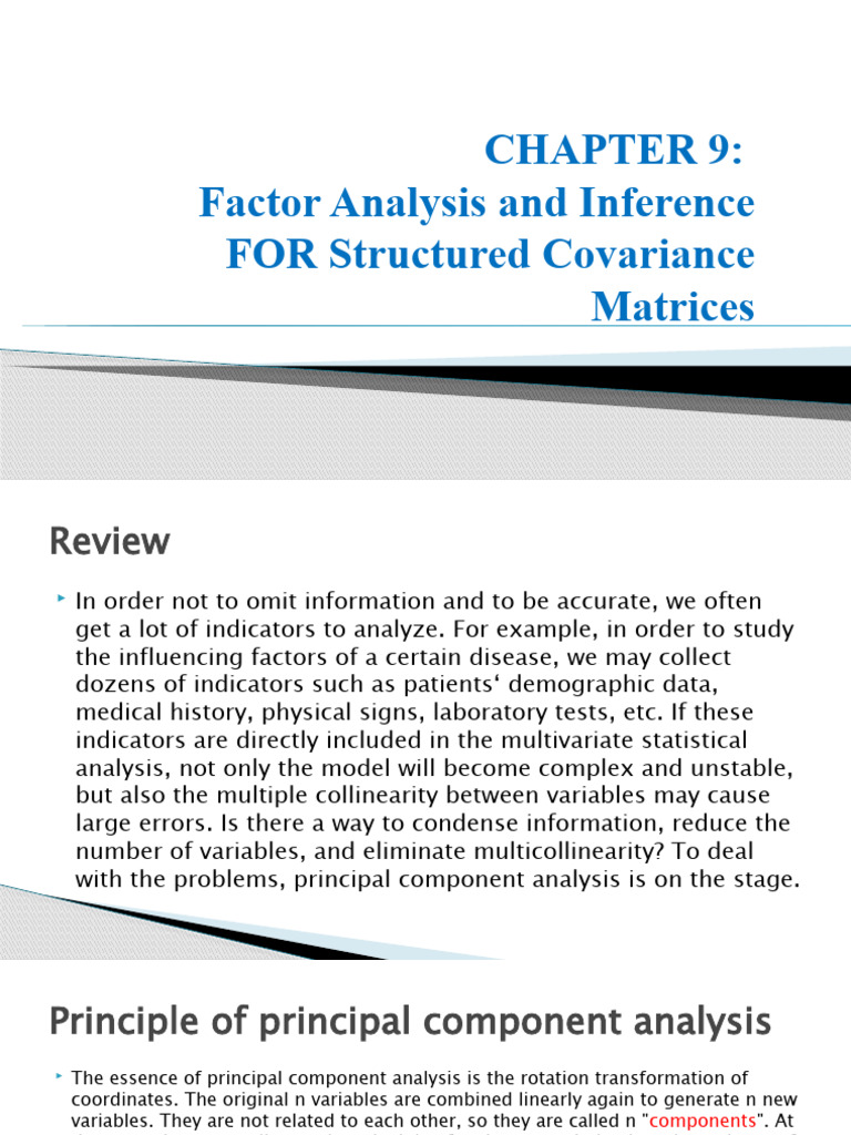 Factor Analysis and PCA Explained | PDF | Factor Analysis | Principal Component Analysis