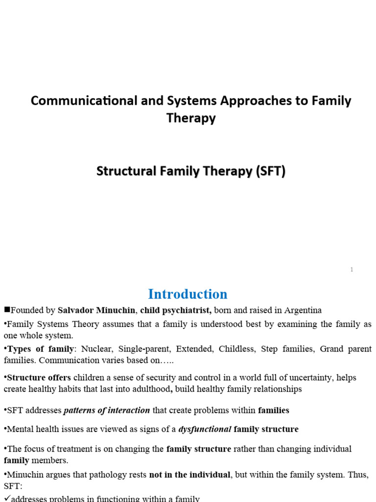 Structural Family Therapy | Download Free PDF | Family | Social Psychology