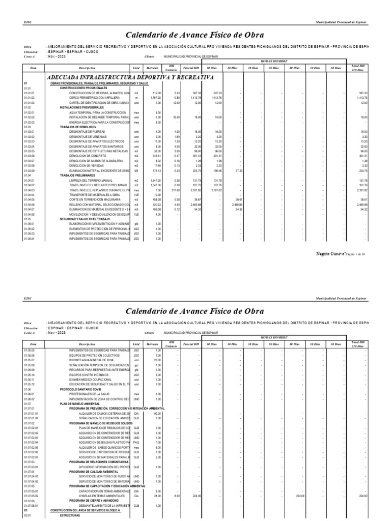 Cronograma 2 | Descargar gratis PDF | Elementos arquitectónicos | Edificio sustentable