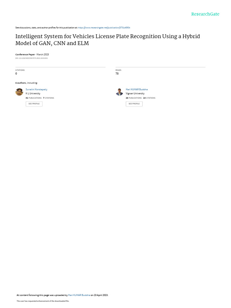 Intelligent System For Vehicles License Plate Recognition Using A ...