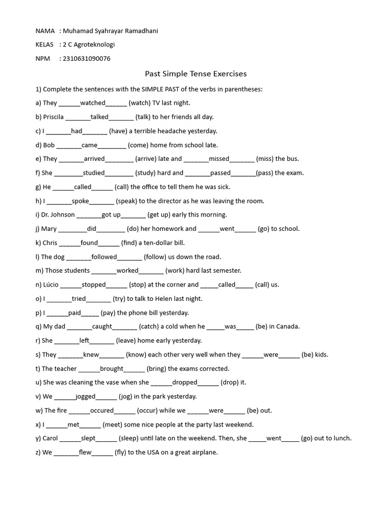 2C - Muhamad Syahrayar Ramadhani - Tugas B.Inggris | PDF | Linguistics ...