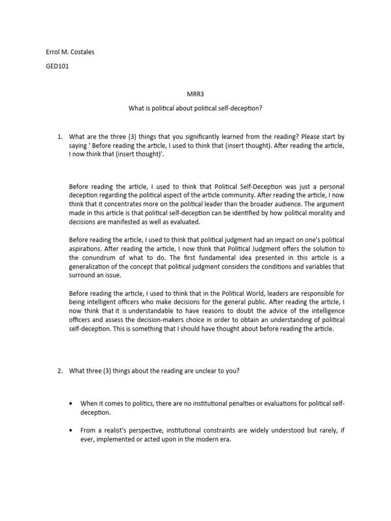 MRR 3 | PDF | Thought | Decision Making