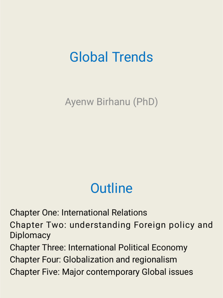 Global Trend Chapter 1 | PDF | State (Polity) | International Relations