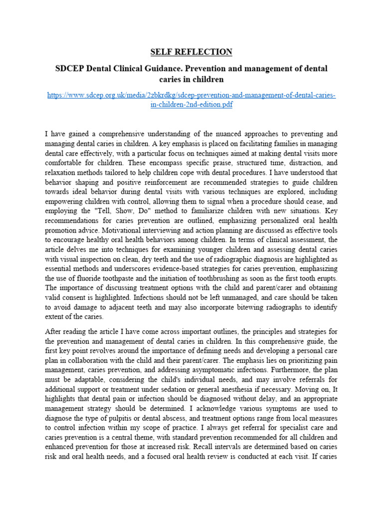 SDCEP Dental Clinical Guidance. Prevention and Management of Dental ...