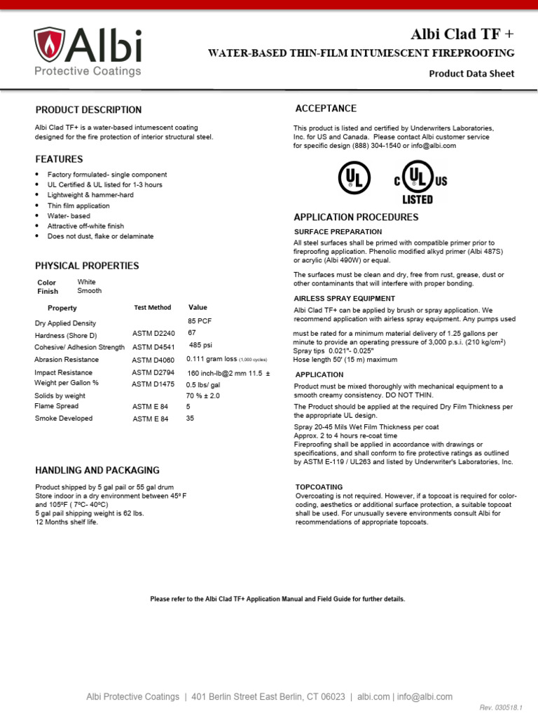 Albi Clad TF Product Data Sheet | PDF | Materials | Building Engineering