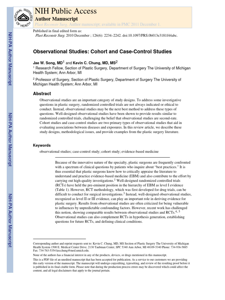 Retrospective Study | PDF | Cohort Study | Randomized Controlled Trial