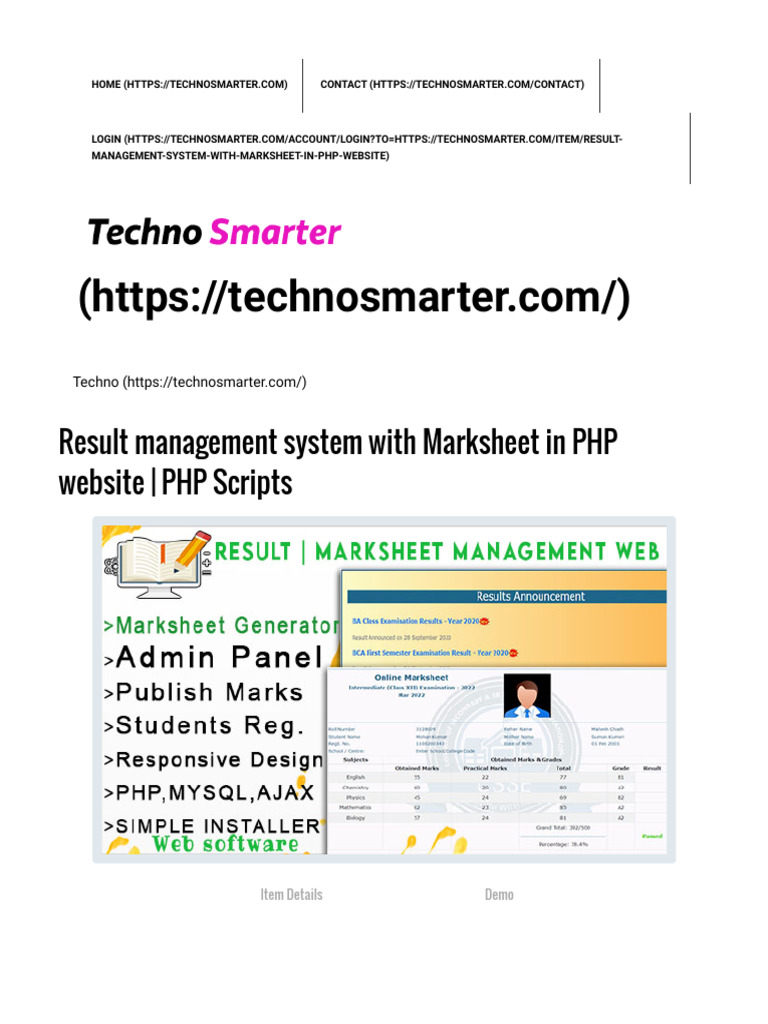 Usman - Result Management System With Marksheet - PHP | PDF | Websites ...