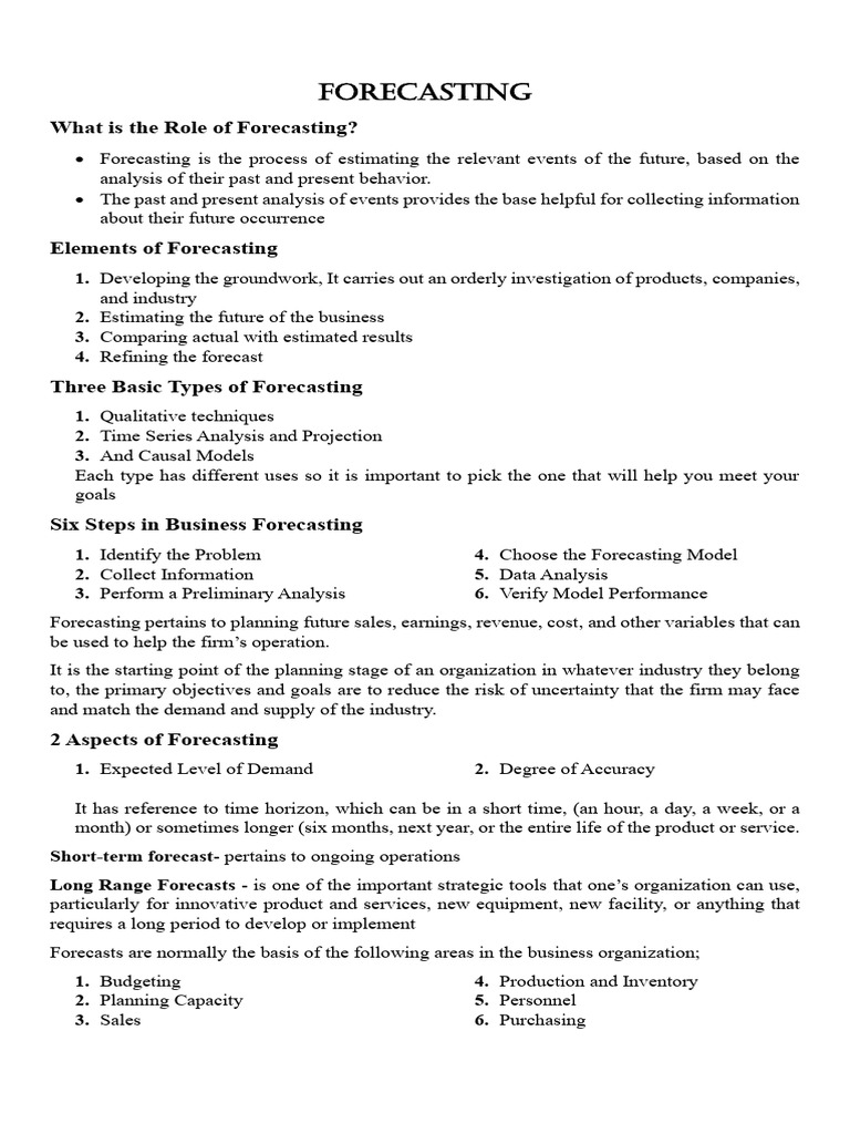 Forecasting | PDF | Forecasting | Business