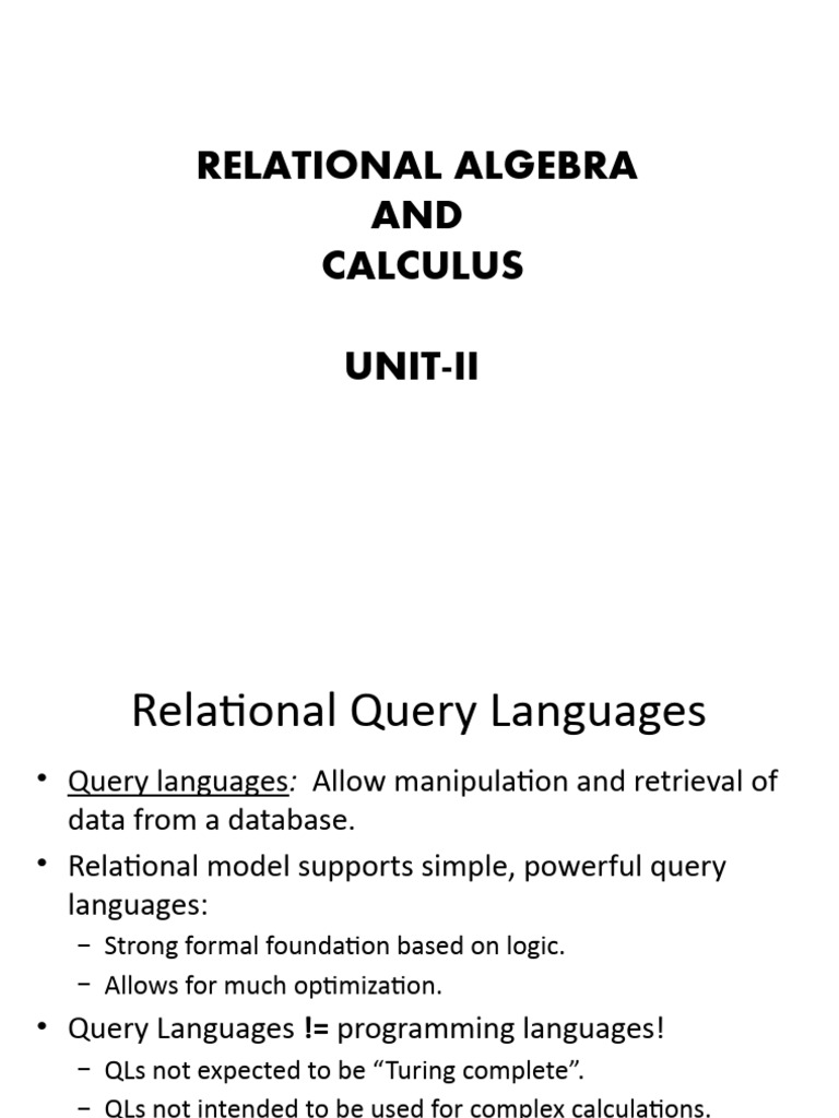 Unit-2 CH II | PDF | Relational Model | Databases