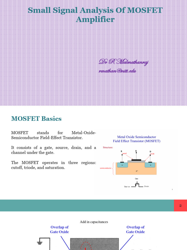 Small Signal Analysis | PDF | Amplifier | Field Effect Transistor