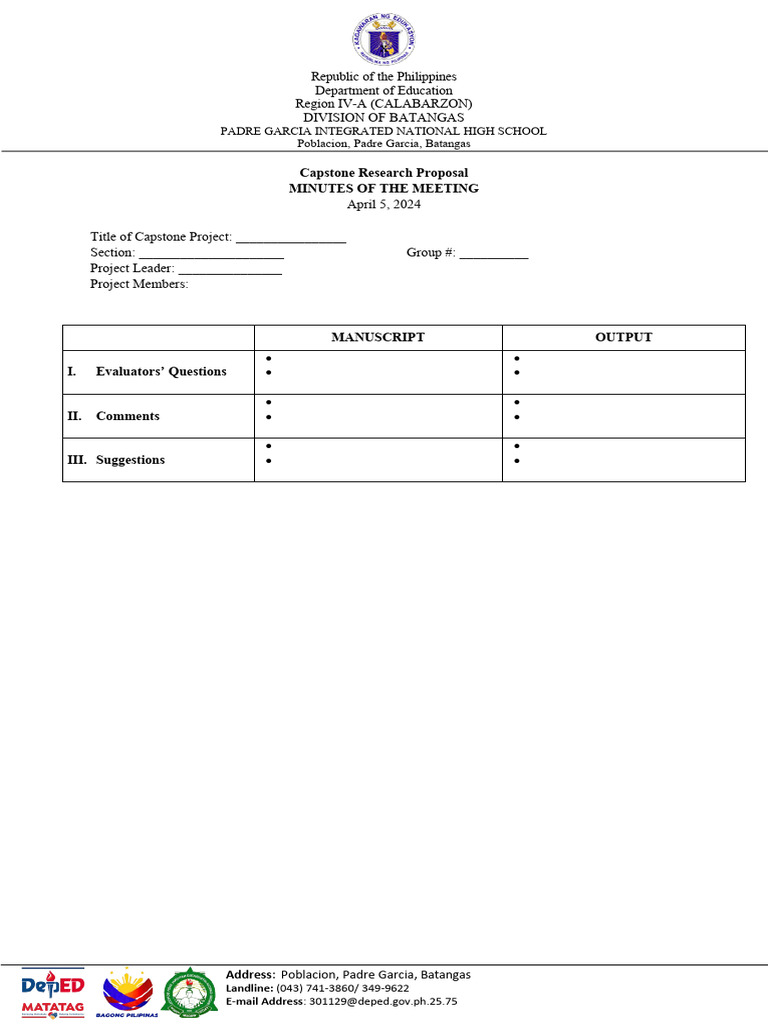 Minutes of Pre Oral Defense | PDF
