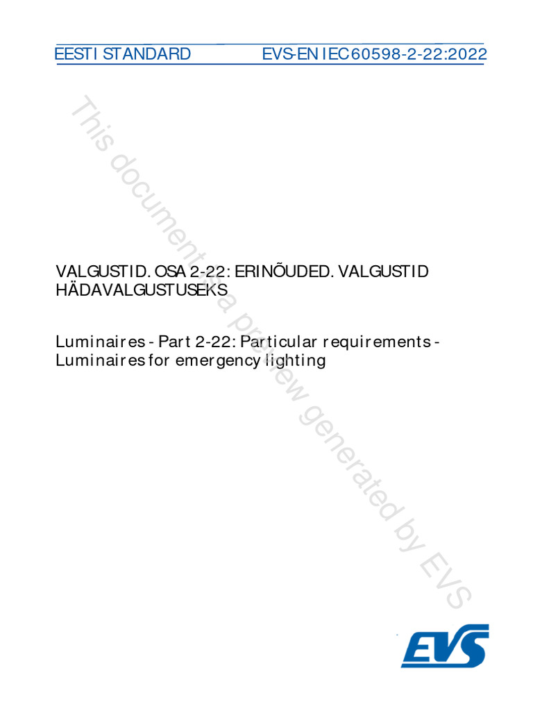 EVS_EN_IEC_60598_2_22;2022_en_preview | PDF | International ...