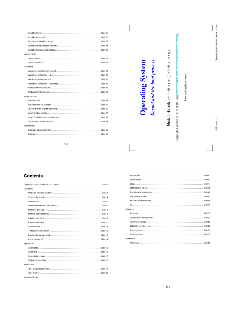 Operating System Kernel 4up | PDF | Operating System | Kernel ...