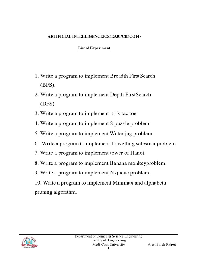 Lab File Ai Pdf Theoretical Computer Science Algorithms And Data Structures 