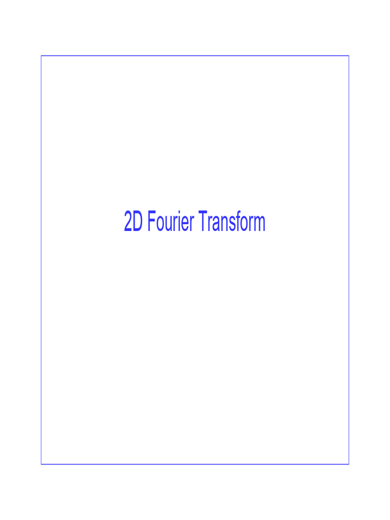 FFT 2D | PDF | Discrete Fourier Transform | Spectral Density