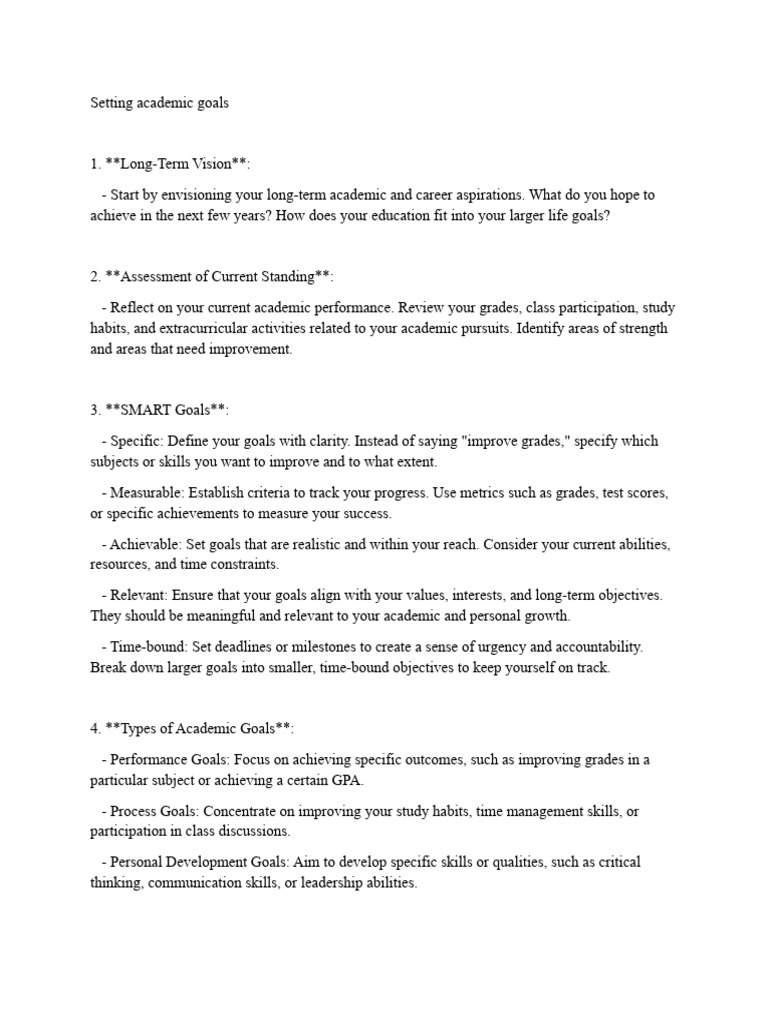 Setting Academic Goals | Download Free PDF | Goal | Behavior Modification