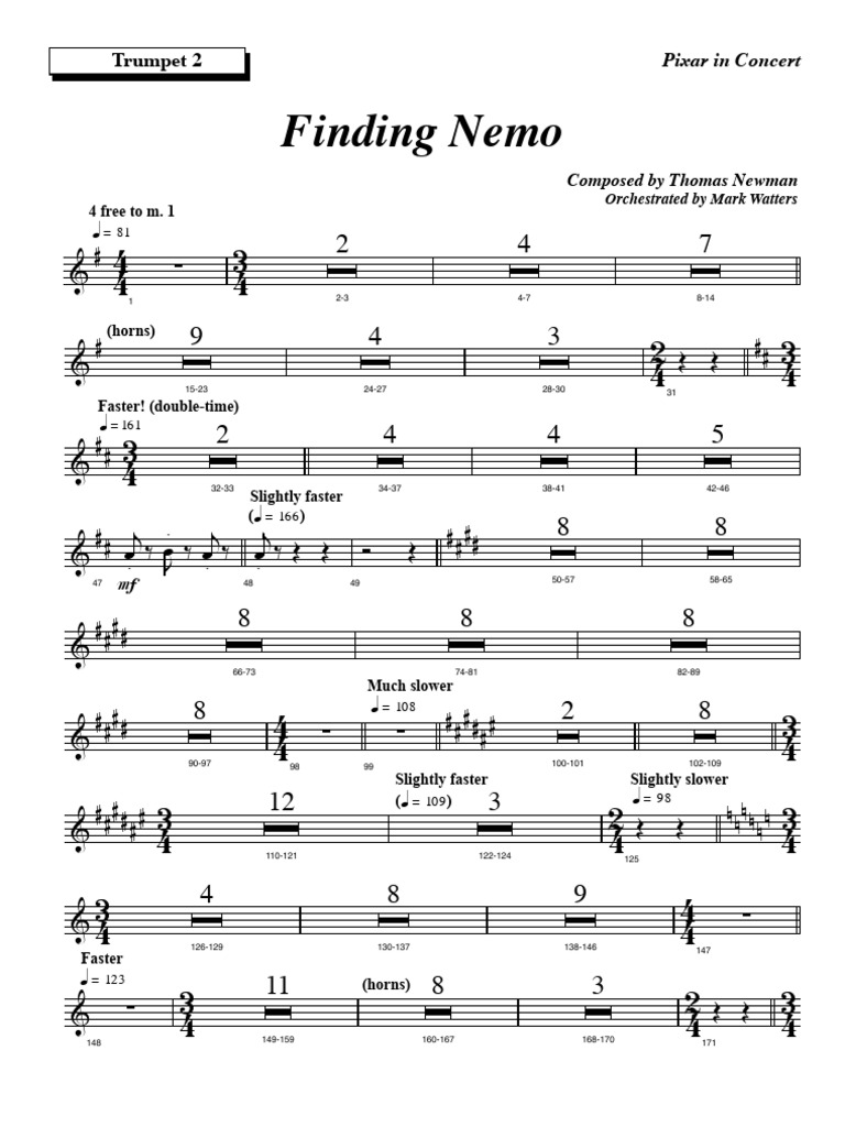 FindingNemo Pixar in Concert Trompete 2 | PDF