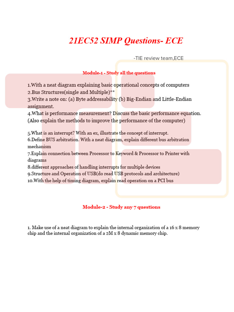COA-Super Important Questions | PDF | Central Processing Unit | Digital ...