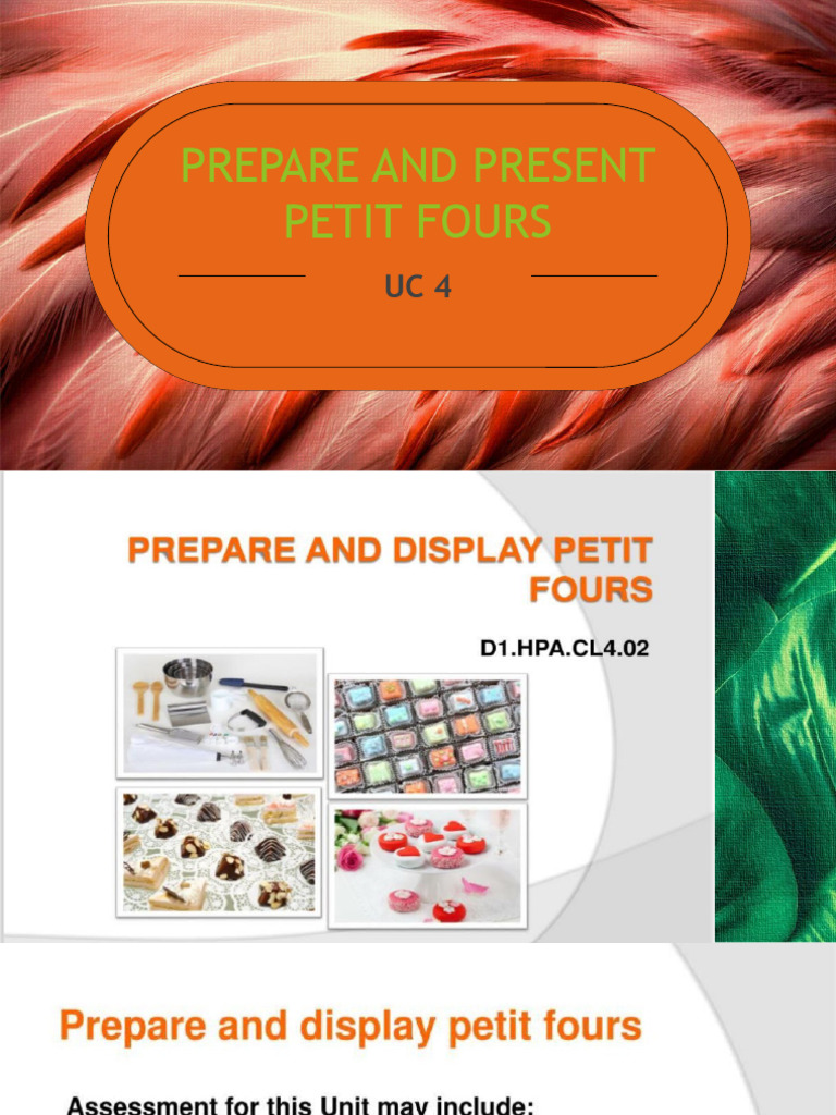 Types of Petit Fours Déguisés | PDF | Cakes | Fruit Preserves