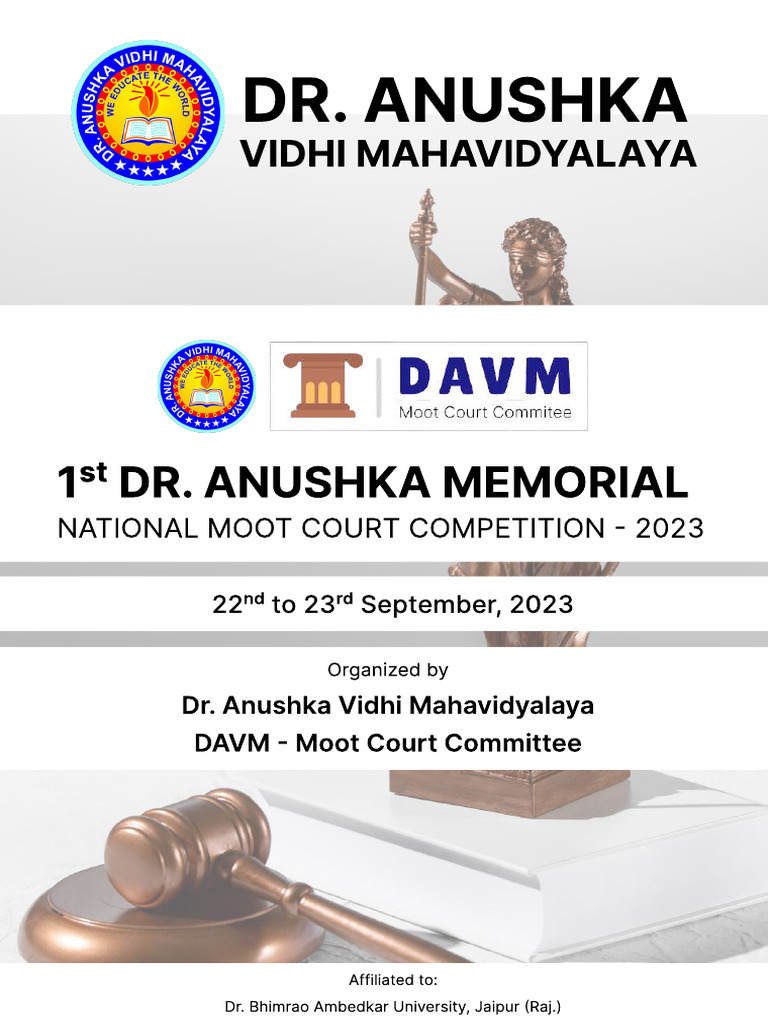 1st Dr. Anushka Memorial National Moot Court Competition 2023 (Moot ...
