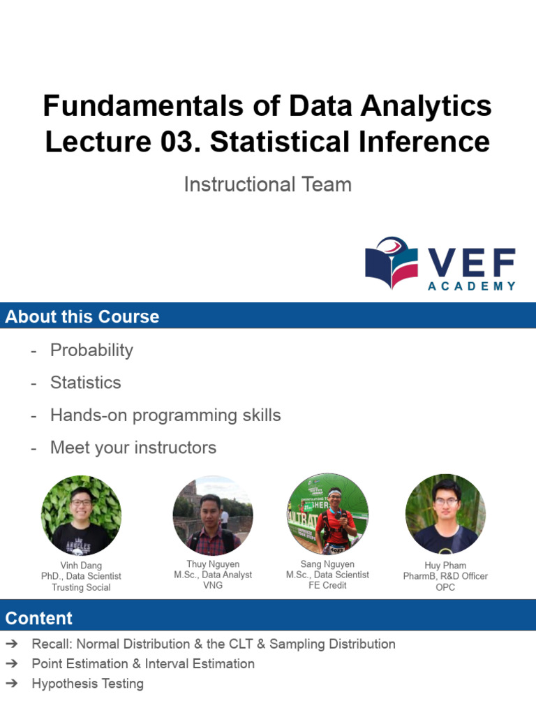 Lecture 03 Statistical Inference Pdf P Value Statistical Hypothesis Testing