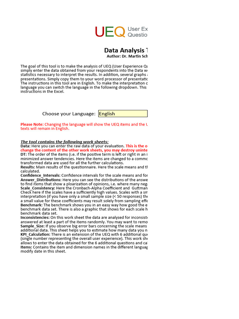 UEQ - Data - Analysis - Tool - Version9 (JAKI) | PDF | Mean | Cronbach ...