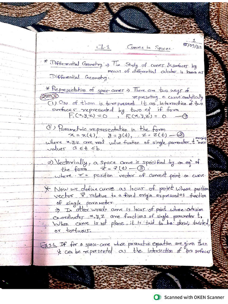 Differential Geometry (Sem - 2) - Compressed | PDF