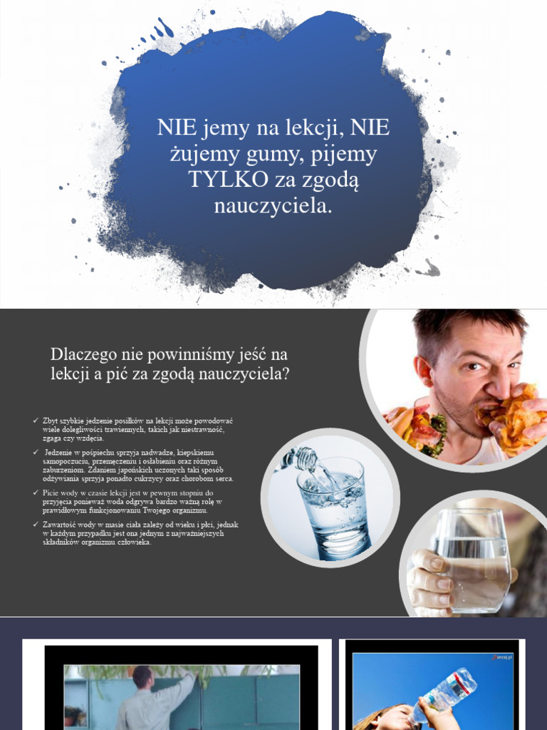Nie Pijemy Na Lekcji Nie Zujemy Gumy | PDF