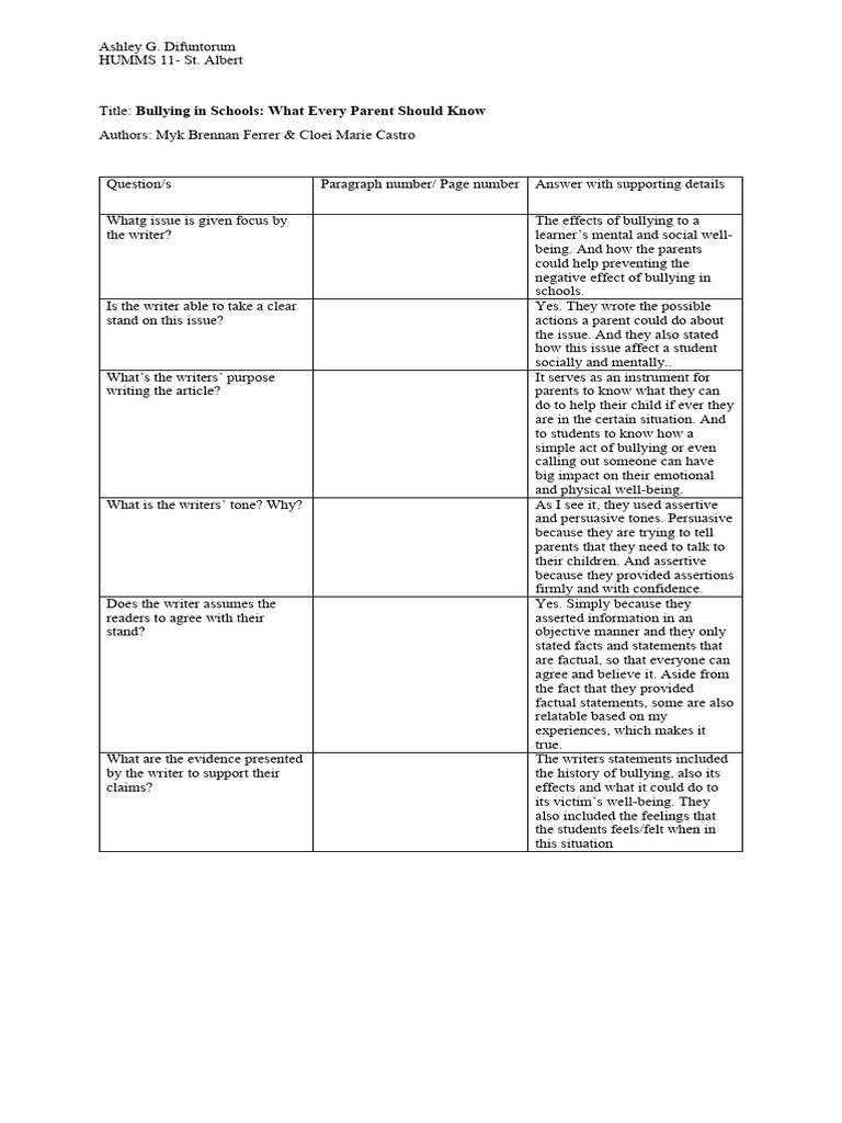 Article Review PDF Bullying Well Being