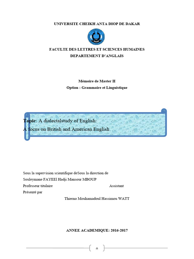 Dialectal Study of English Variants | PDF | English Language | Dialect