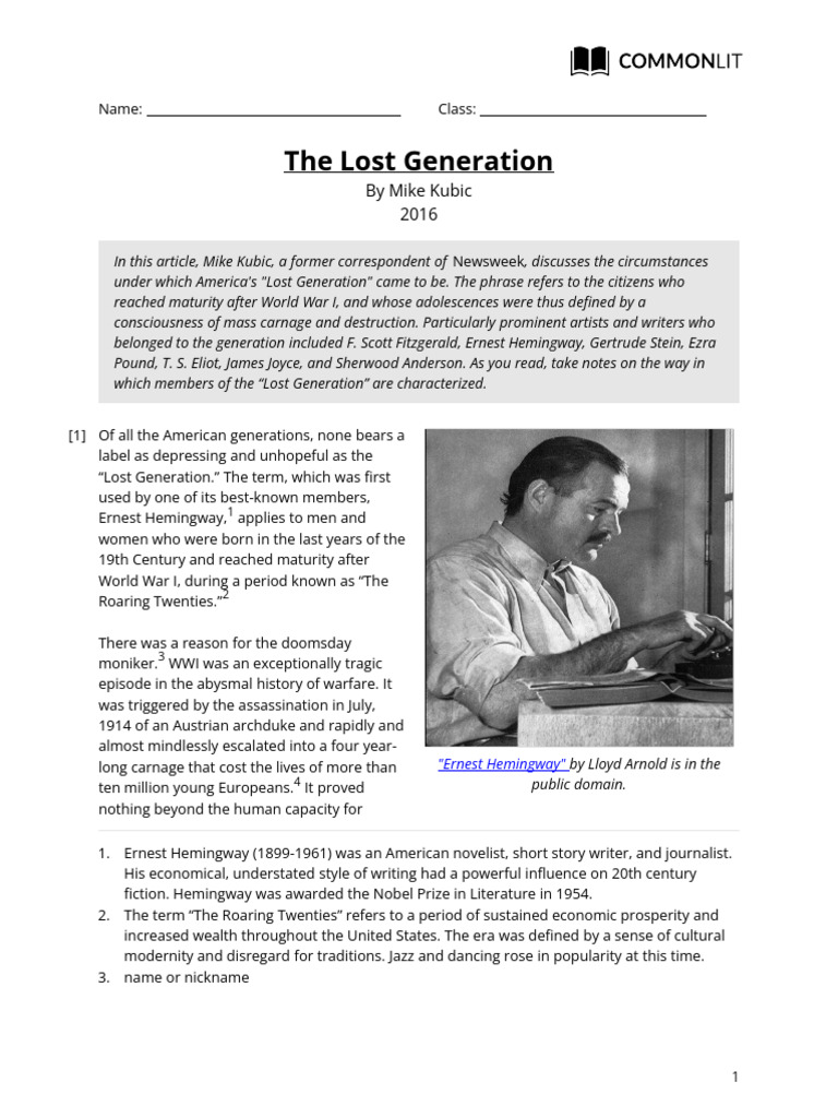 The Lost Generation: Disillusioned Artists | PDF | Fascism | Communism