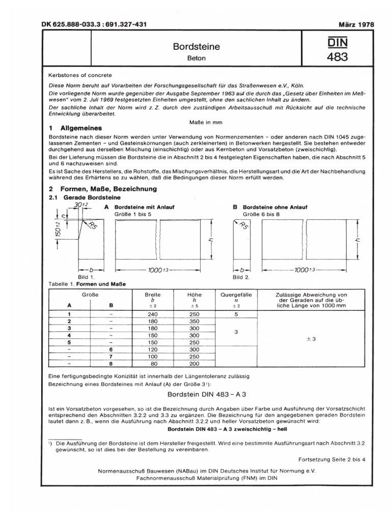 Din 483 1978-03 | PDF