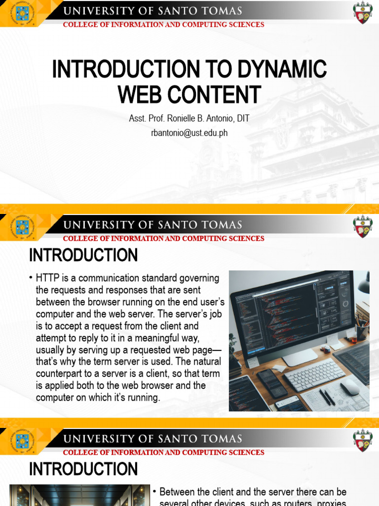 Introduction To Dynamic Web Content | PDF | World Wide Web | Internet & Web