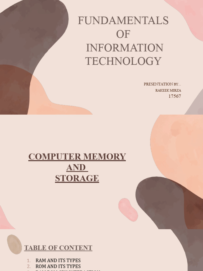 Fundamentals OF Information Technology: Presentation | Download Free PDF | Random Access Memory ...