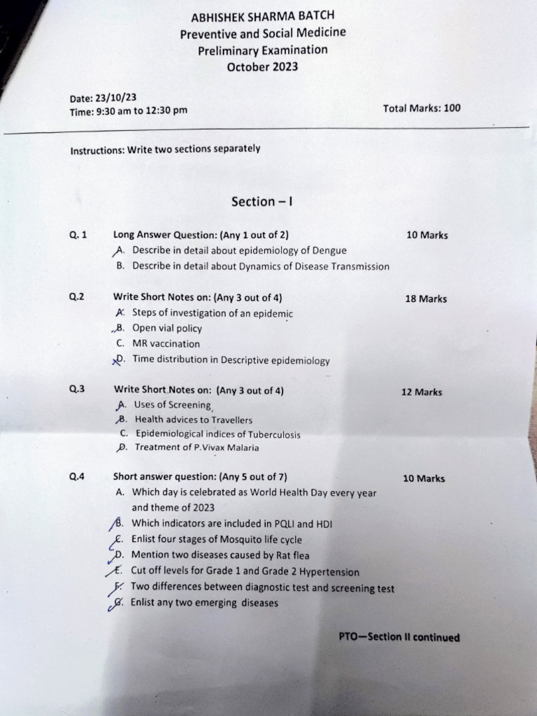 PSM Papers | PDF | Preventive Healthcare | Epidemiology