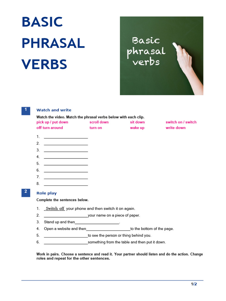 Basic Phrasal Verbs British English Student | PDF | Object (Grammar) | Verb