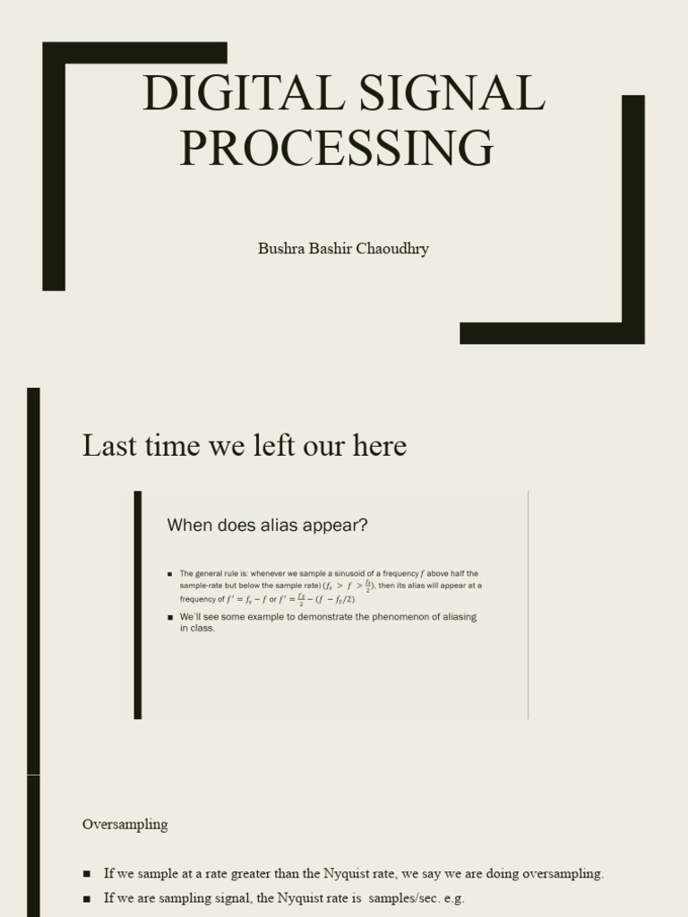 DSP_lec3 | PDF | Sampling (Signal Processing) | Algorithms