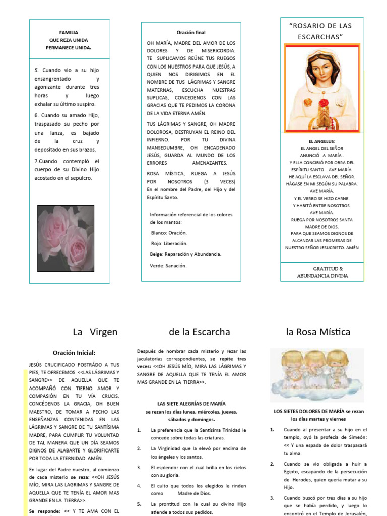 TRIPTICO ROSA MISTICA AÑO 2023 COMO SE REZA | PDF | María, madre de ...