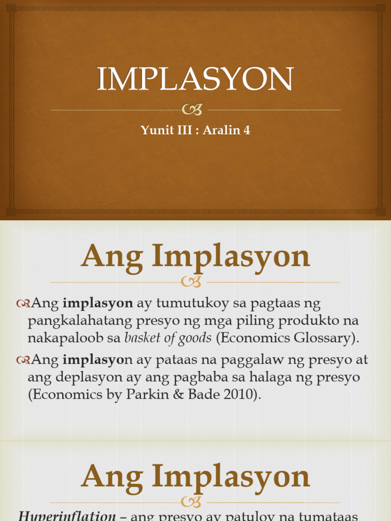Ap9 Yunit3 Implasyon | PDF