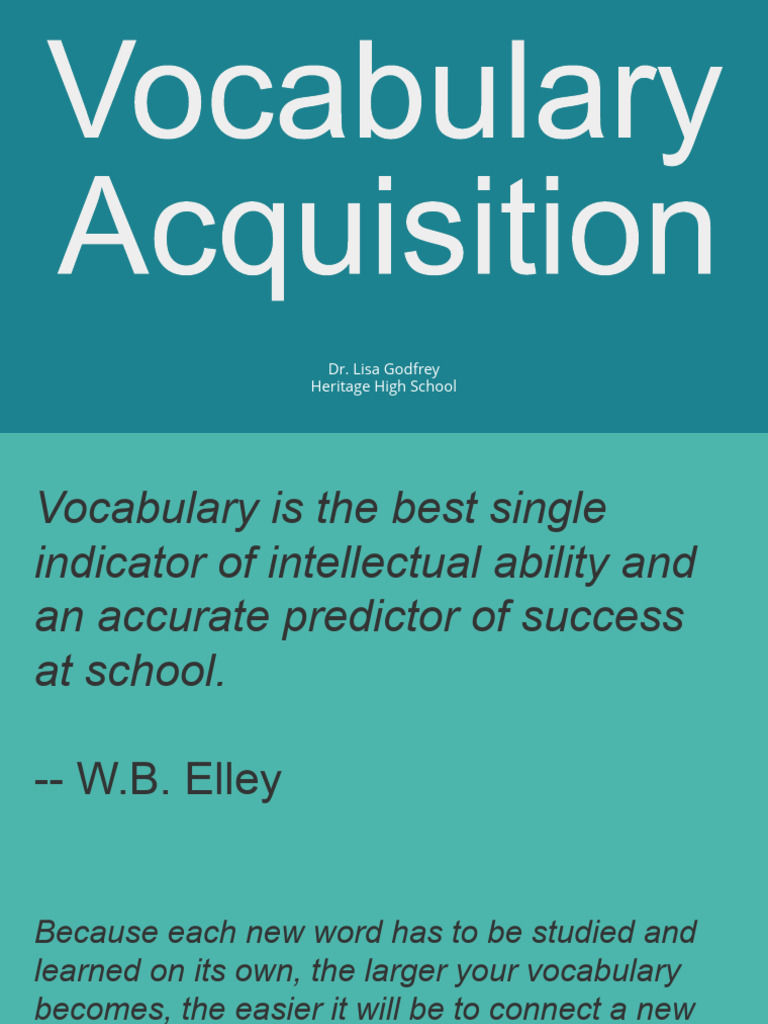 Vocabulary Acquisition | PDF | Vocabulary | Word