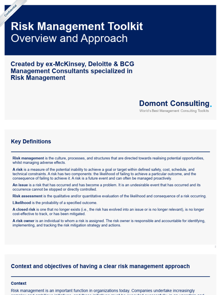 Risk Management Toolkit - Overview and Approach | PDF | Risk | Risk ...