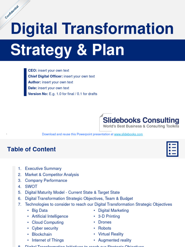 Digitaltransformationstrategyplan Template Slideshare 190808052916 ...