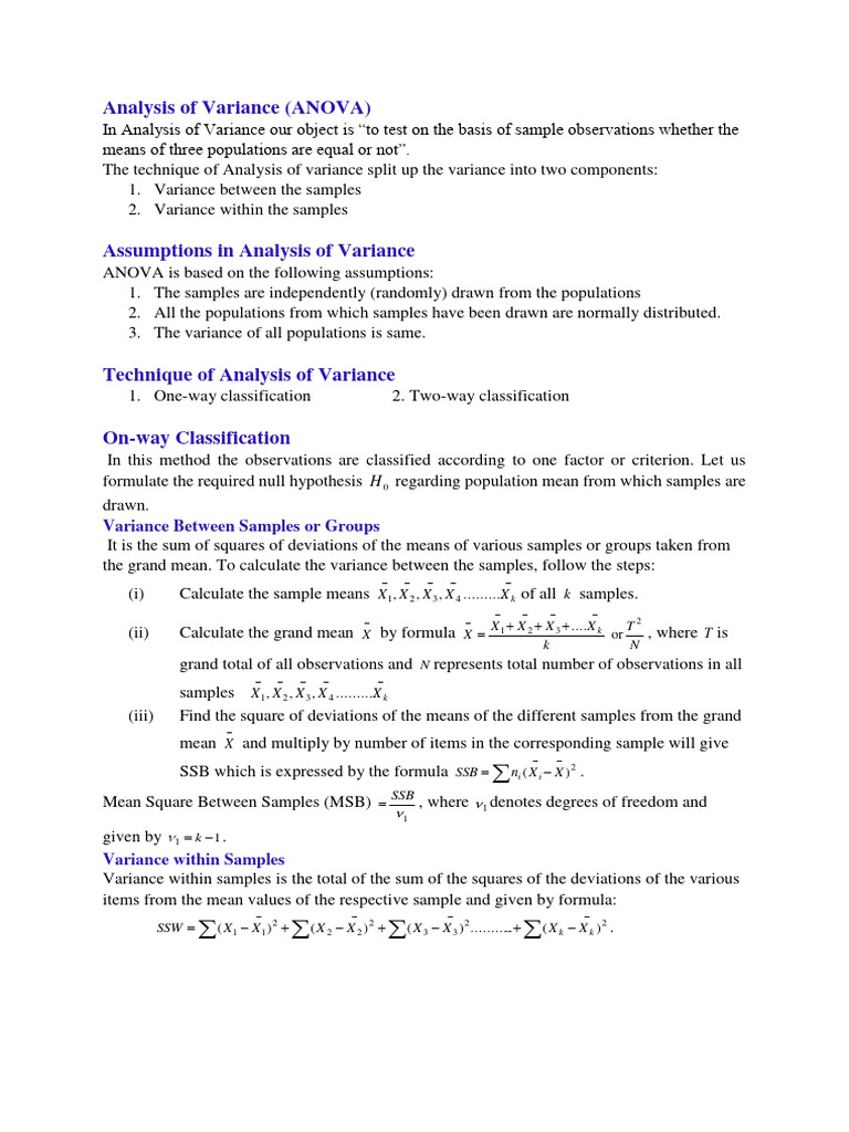 ANOVA | PDF | Analysis Of Variance | Variance