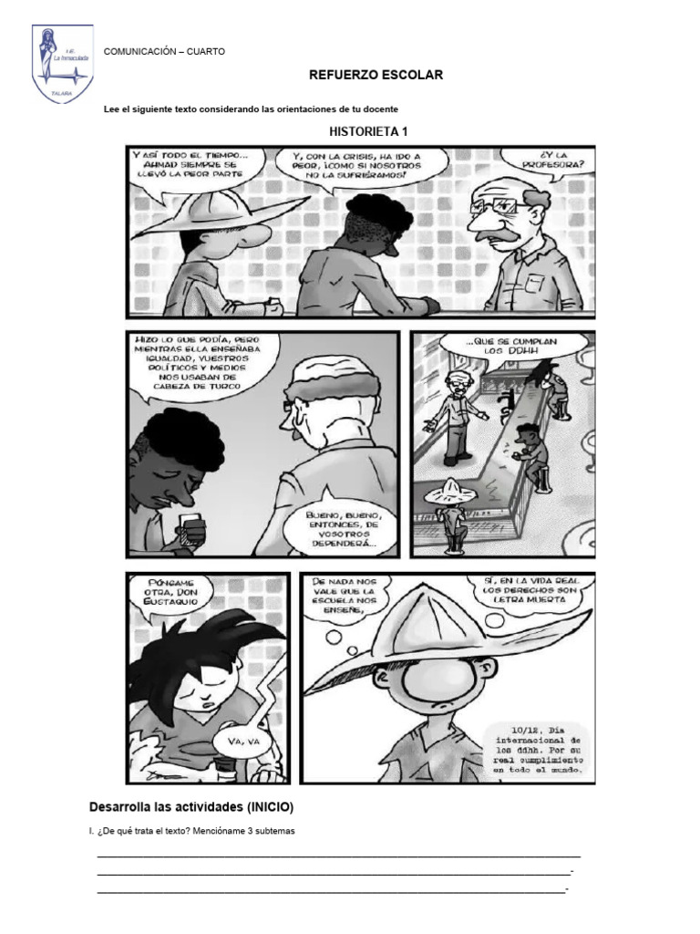 Refuerzo 2 - Ficha | PDF | Cómics | Cognición