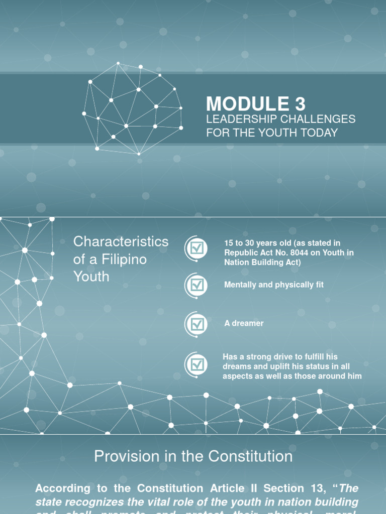 Module 3-Leadership Challenges For The Youth Today | PDF | Leadership ...